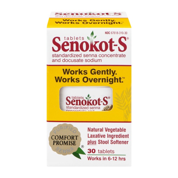 Senokot-S Senokot Laxative Plus Stool Softener Tablets - 30 CT from ...