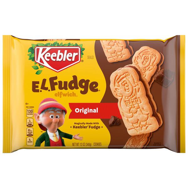 Keebler E.L. Fudge Elfwich Cookies, Sandwich Cookies Stuffed with Crème ...
