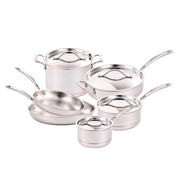 Kirkland Signature 10 Piece Stainless Steel 5 Ply Cookware Set Same-Day ...