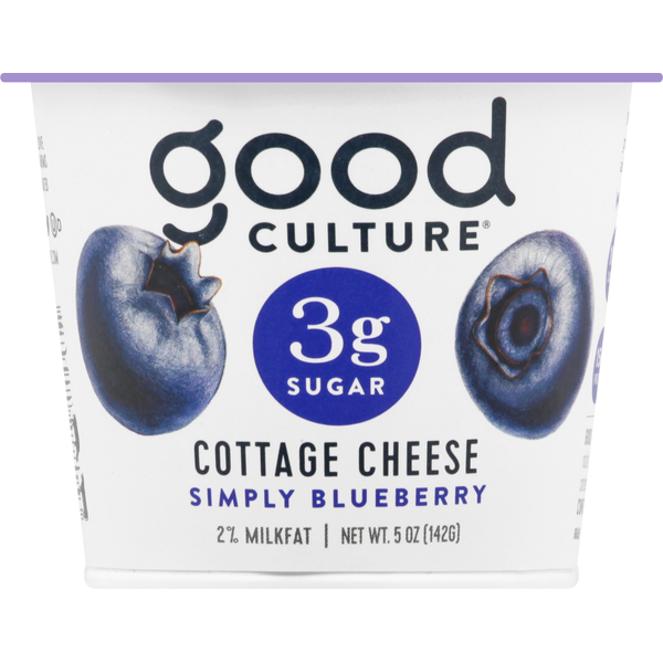 Good Culture Cottage Cheese, 2% Milkfat, Simply Blueberry (5 oz ...