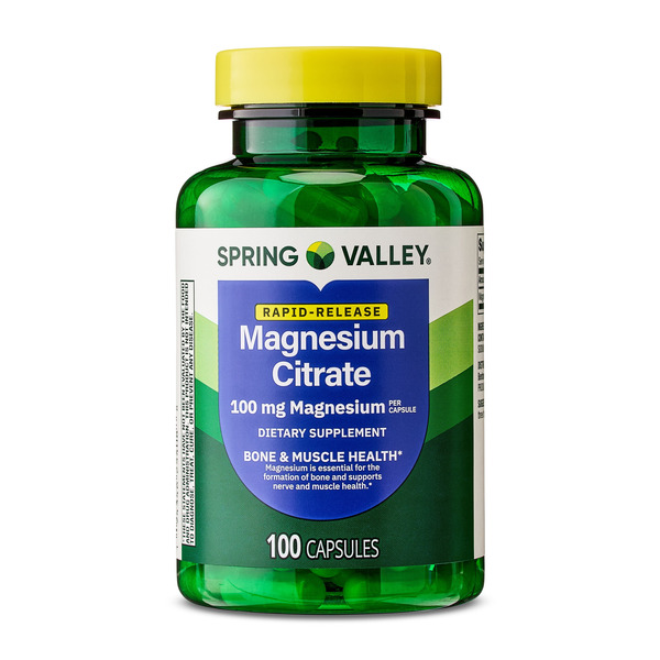 Walmart Spring Valley Magnesium Citrate 100 Mg Dietary Supplement Rapid ...