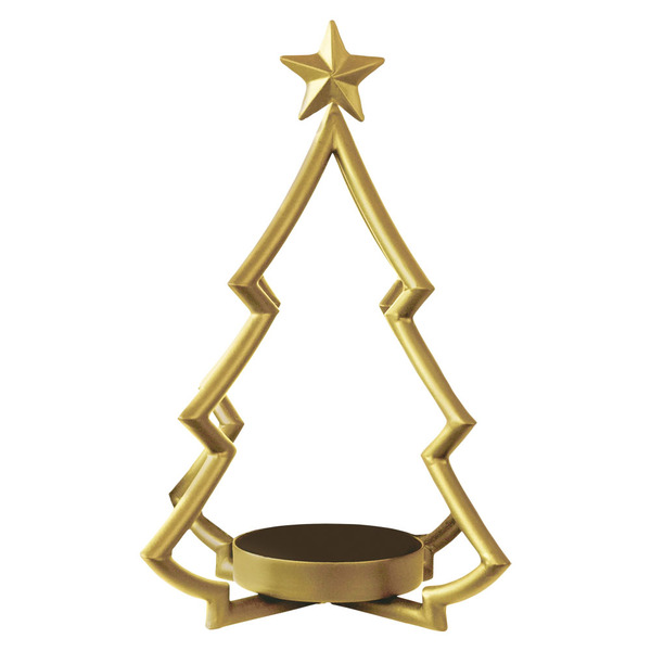 ALDI Merry Moments Metal Tree Shaped Candle Holder - Gold Same-Day ...