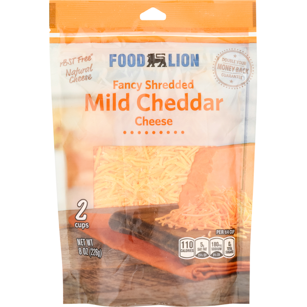 Food Lion Food Lion Cheese, Natural, Mild Cheddar, Fancy Shredded Same ...