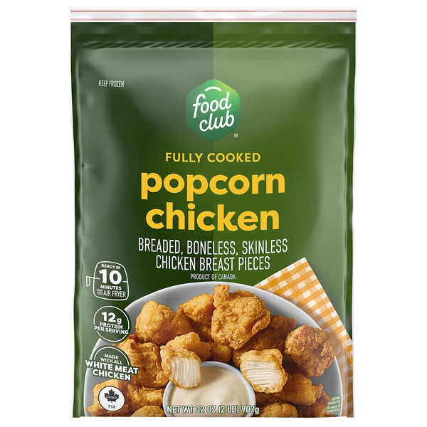 Food Club Popcorn Chicken Breaded Boneless Skinless Chicken Breast ...