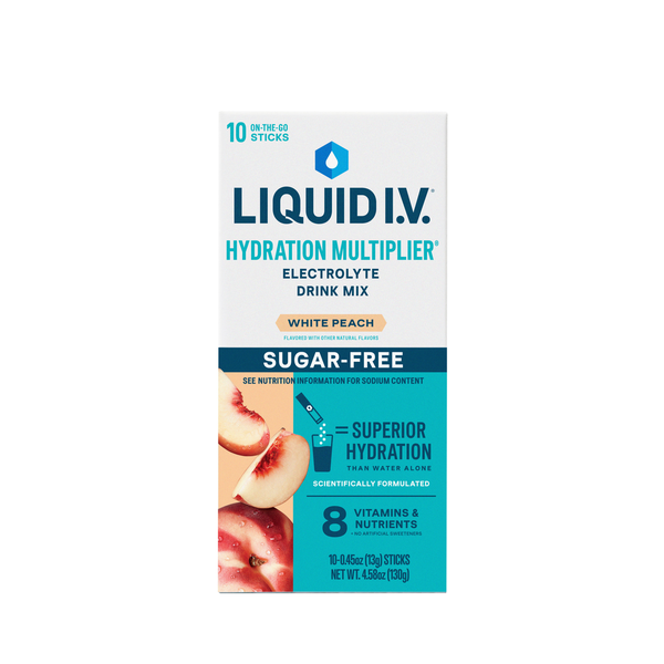Liquid I.V. Electrolyte Drink Mix, Sugar-Free, White Peach Same-Day ...