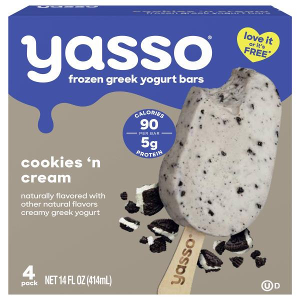 Yasso Frozen Greek Yogurt Bars Cookies n' Cream Bars Same-Day Delivery ...