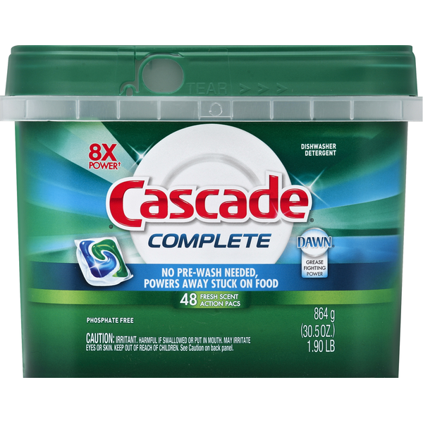 Cascade Dishwasher Detergent, Fresh Scent Action Pacs Same-Day Delivery ...