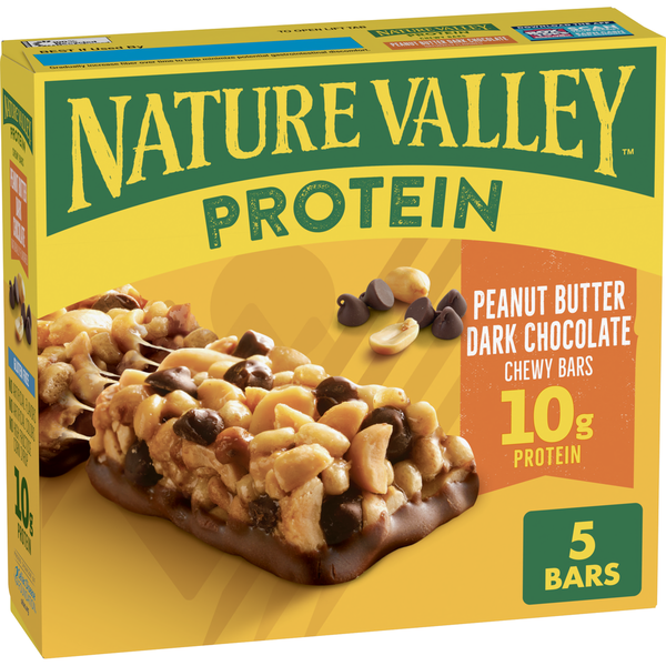 Nature Valley Protein Peanut Butter Dark Chocolate Chewy Snack Bars ...