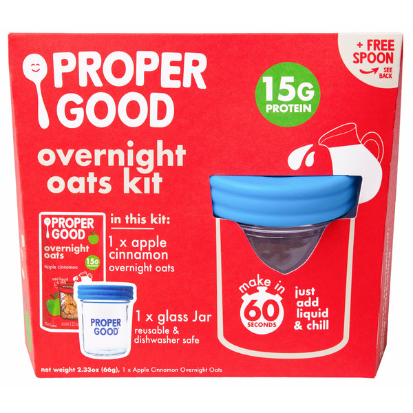 Walmart Proper Good Apple Cinnamon Overnight Oats Kit With Protein ...