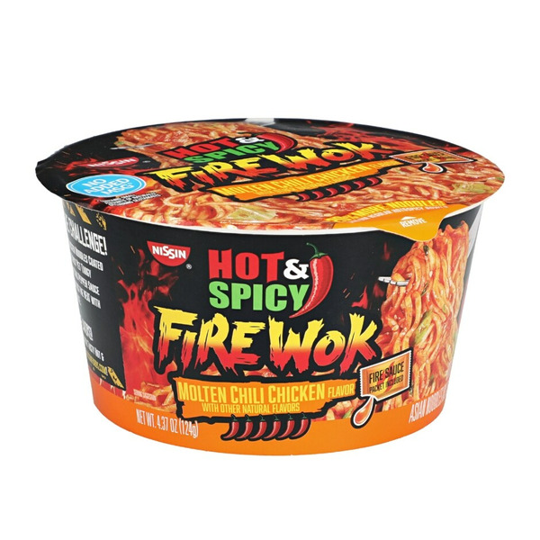 Nissin Hot & Spicy Fire Wok Molten Chili Chicken Flavor Stir Fry Asian ...