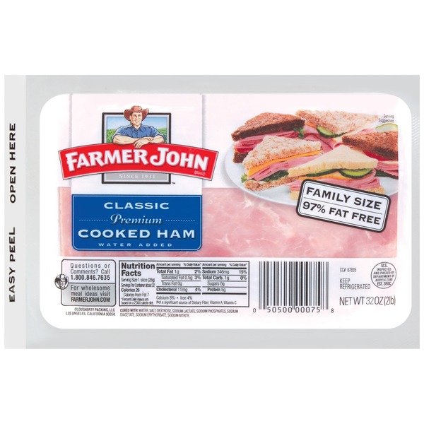 Farmer John Classic Cooked Ham (32 oz) - Instacart