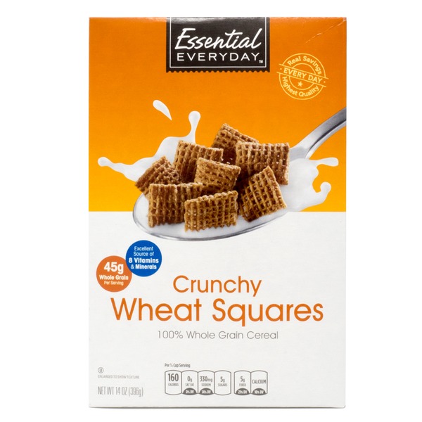 Essential Everyday Crunchy Wheat Squares Whole Grain Cereal (14 oz ...