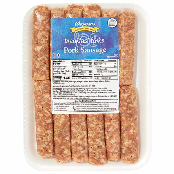 Wegmans Wegmans Breakfast Pork Sausage, Links Same-Day Delivery or ...