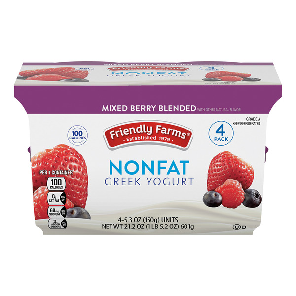 Friendly Farms 100 Calorie Mixed Berry Greek Yogurt Same-Day Delivery ...