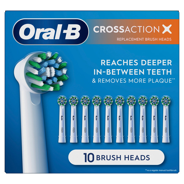 Oral-B CrossAction Replacement Toothbrush Heads, 10-count Same-Day ...