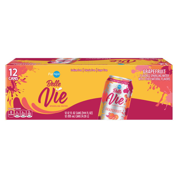 PurAqua Grapefruit Belle Vie Sparkling Flavored Water Same-Day Delivery ...