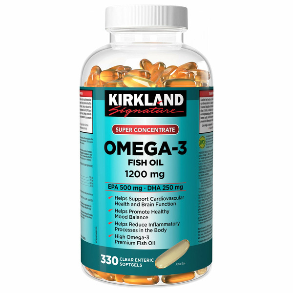 Kirkland Signature Super Concentrate Omega-3 Fish Oil Softgels Same-Day Delivery | Costco