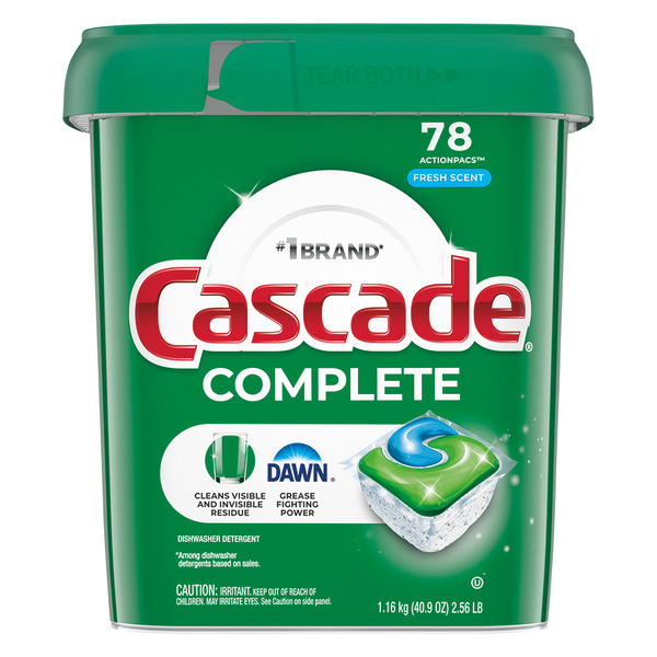 Cascade Complete Actionpacs Dishwasher Detergent Pods, Fresh Same-Day ...