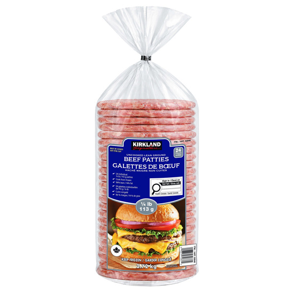 Kirkland Signature Frozen Lean Beef Patties Same-Day Delivery | Costco