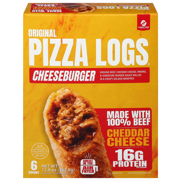 Finger Food Products Original Cheeseburger Pizza Logs Same-Day Delivery ...