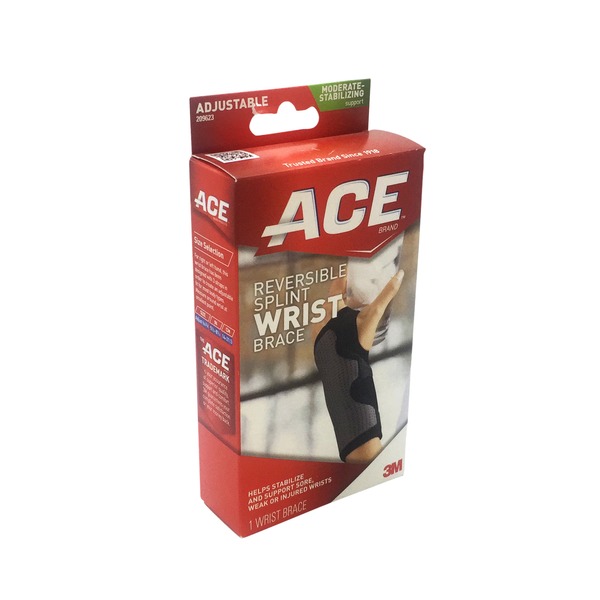 ACE Splint Wrist Brace Reversible One Size Adjustable from Shoppers ...