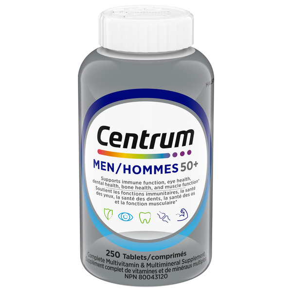 Centrum Complete Multivitamin & Mineral Supplement for Men 50+ Tablets ...