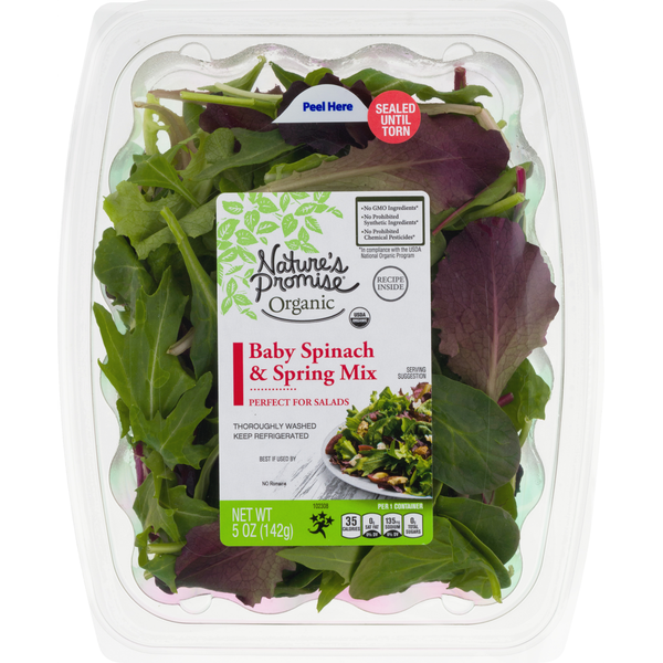 Food Lion Nature's Promise Organic Salad Baby Spinach & Spring Mix Same ...