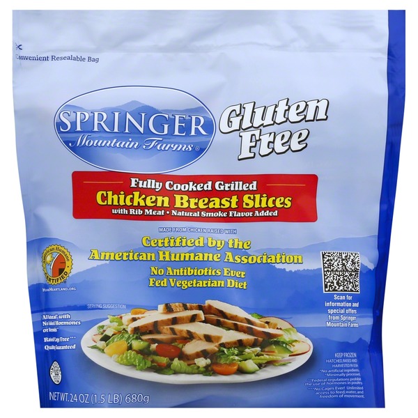 Springer Mountain Farms Chicken Breast, Slices, Fully Cooked Grilled ...