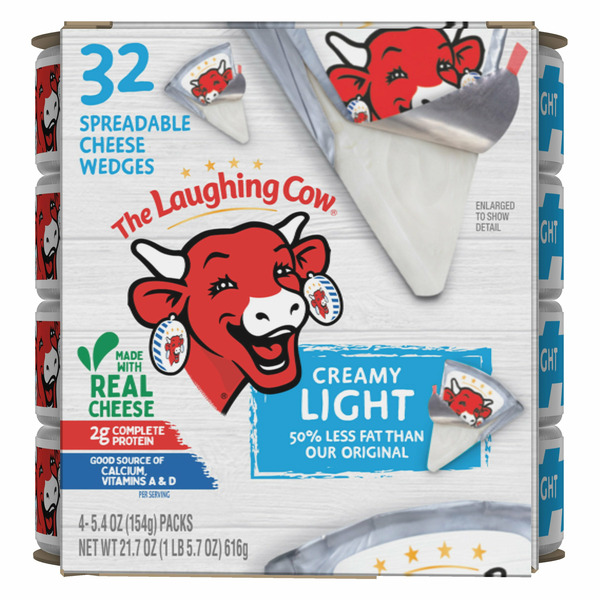 The Laughing Cow Spreadable Cheese Wedges, Creamy Light Same-Day ...