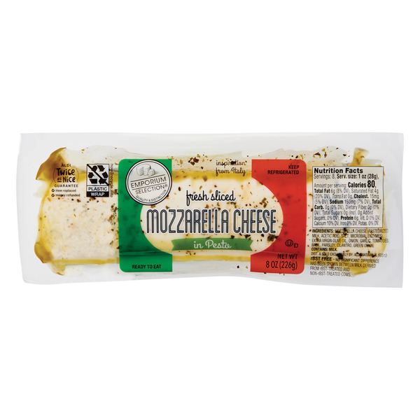 Emporium Selection Pesto Sliced Mozzarella Same-Day Delivery or Pickup | ALDI