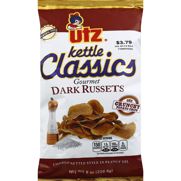 Utz Potato Chips, Crunchy, Gourmet Dark Russets Same-Day Delivery or ...