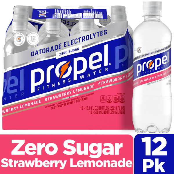 Propel Zero Sugar Electrolyte Water Beverage, Strawberry Lemonade, Same ...