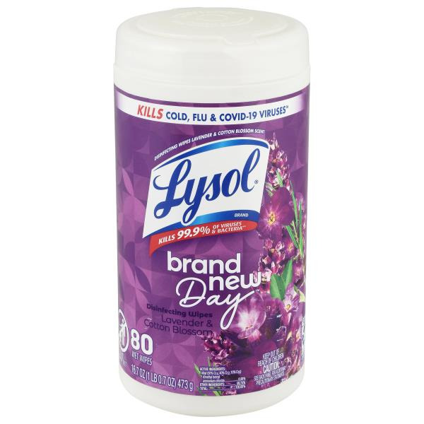 LYSOL® Disinfecting Wipes - Brand New Day™ Lavender & Cotton Blossom 6/ ...