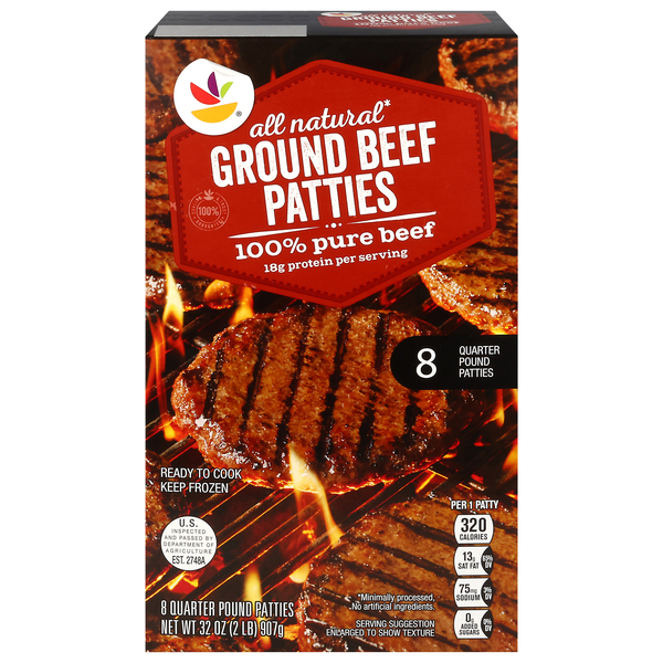 Stop & Shop Store Brand All Natural Ground Beef Patties Same-Day ...