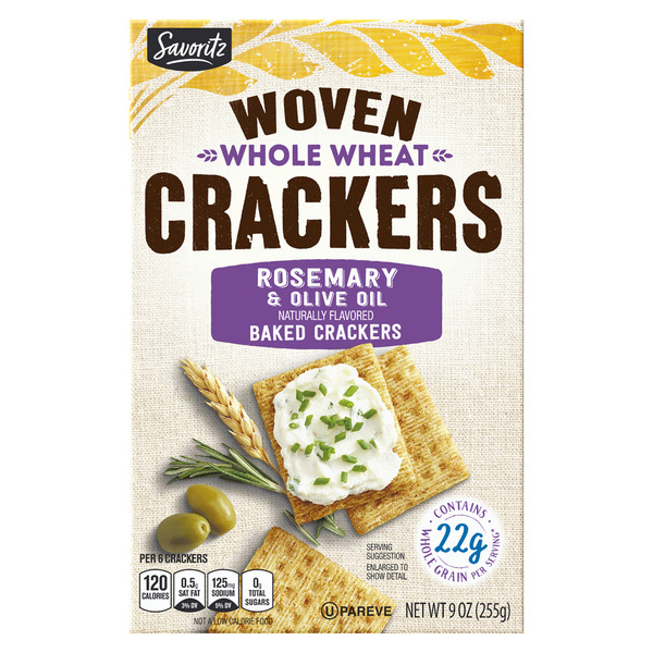Savoritz Rosemary & Olive Oil Woven Wheat Crackers Same-Day Delivery or ...