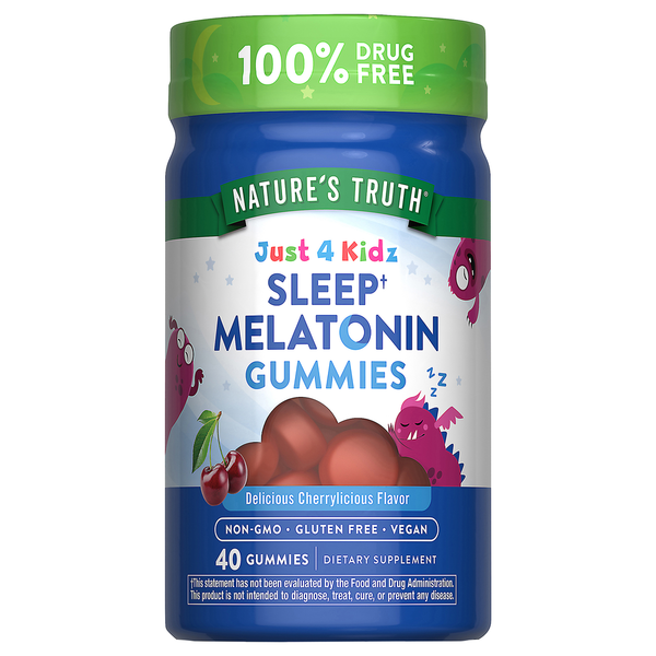 Nature's Truth Kids Melatonin 1 mg, Vegan Gummies, Natural ...