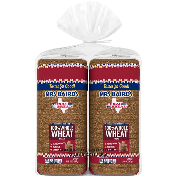 Mrs. Baird's 100% Whole Wheat Bread (48 oz) - Instacart