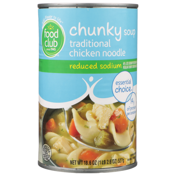 Food Club Reduced Sodium Traditional Chicken Noodle Chunky Soup (18.6 ...
