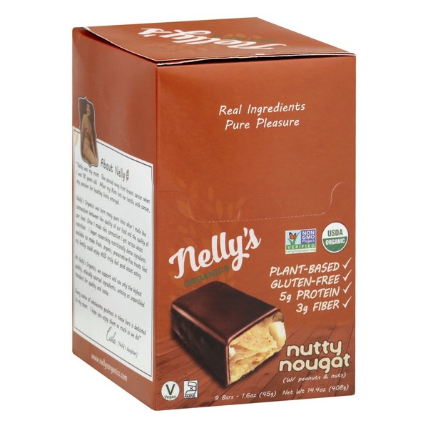 Nellys Organics Bars, Organic, Nutty Nougat, with Peanuts & Nuts (9 ...