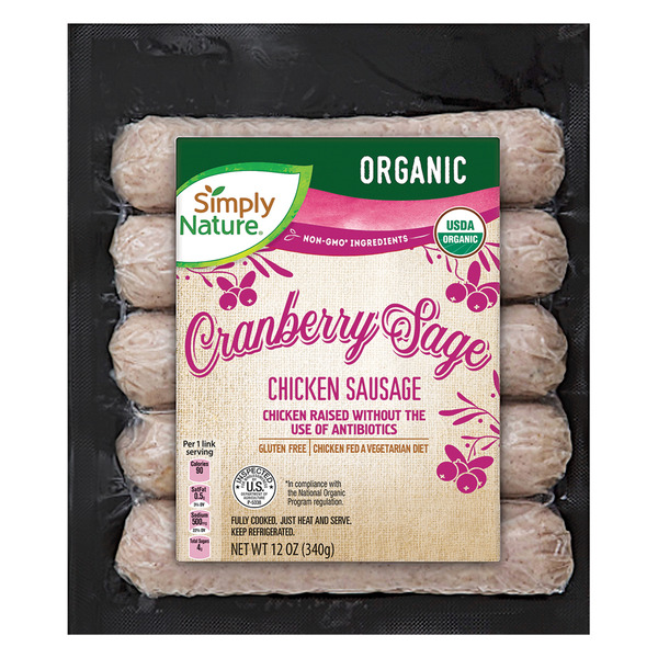 Simply Nature Organic Cranberry Sage Chicken Sausage Same-Day Delivery ...
