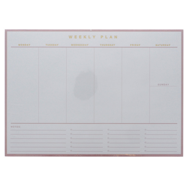 English Undated Weekly Planner Same-Day Delivery | Dollarama