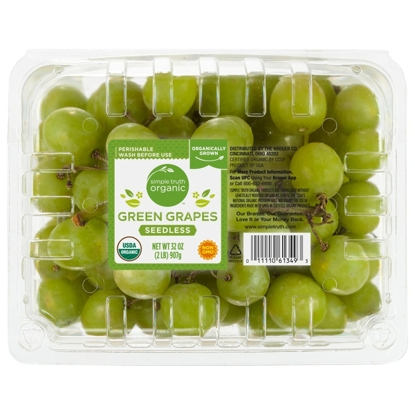 Kroger Simple Truth Organic Seedless Green Grapes Same-Day Delivery or Pickup | Instacart