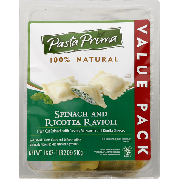 Pasta Prima Ravioli, Spinach and Ricotta, Value Pack (18 oz) - Instacart