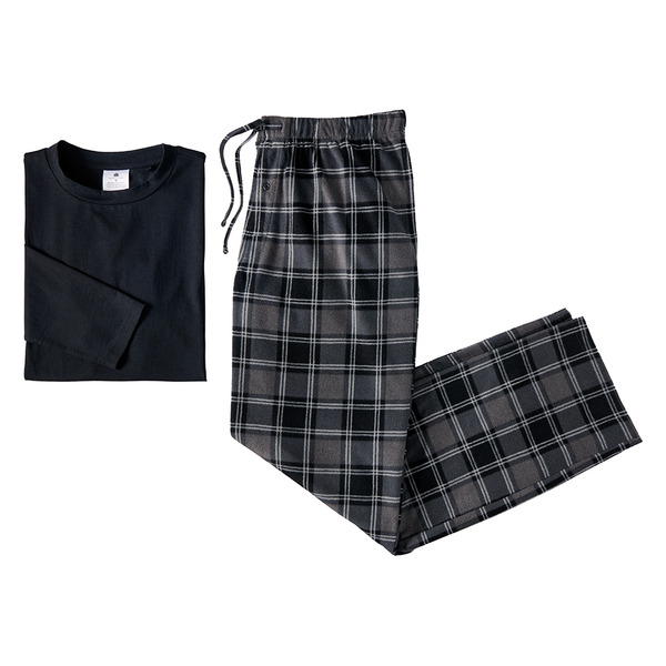 ALDI Royal Class Men's Long Sleeve Crew & Fleece Pants Sleepwear Set ...