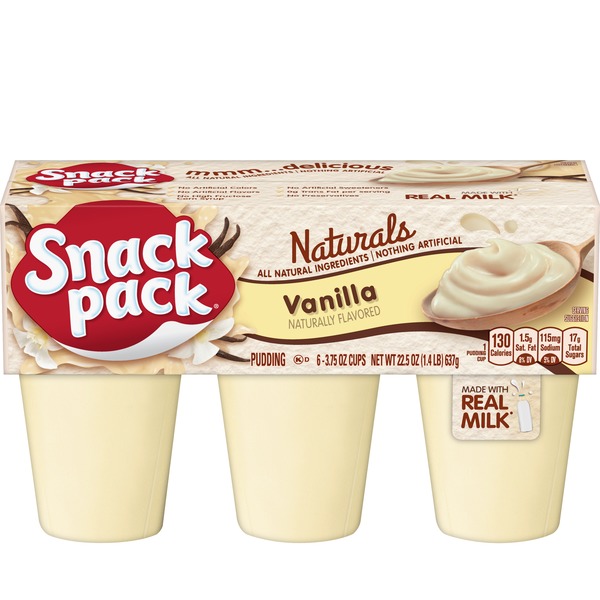Snack Pack Naturals Pudding Vanilla (3.75 oz) - Instacart