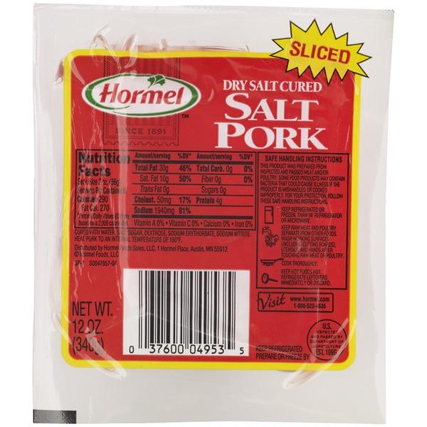 Publix Hormel Cured Salt Pork Sliced Vac Pack 12Oz Same-Day Delivery or ...