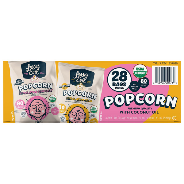 LesserEvil Organic Popcorn, Multipack Variety Box Same-Day Delivery ...