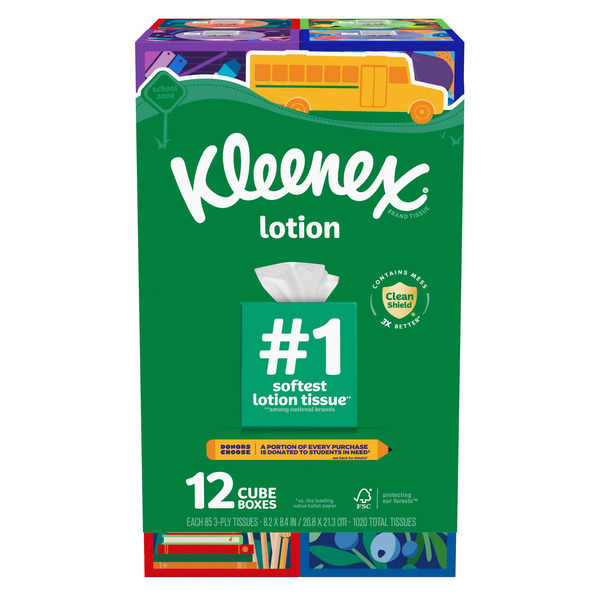 Kleenex Soothing Lotion Facial Tissues with Coconut Oil, Aloe & Vitamin ...