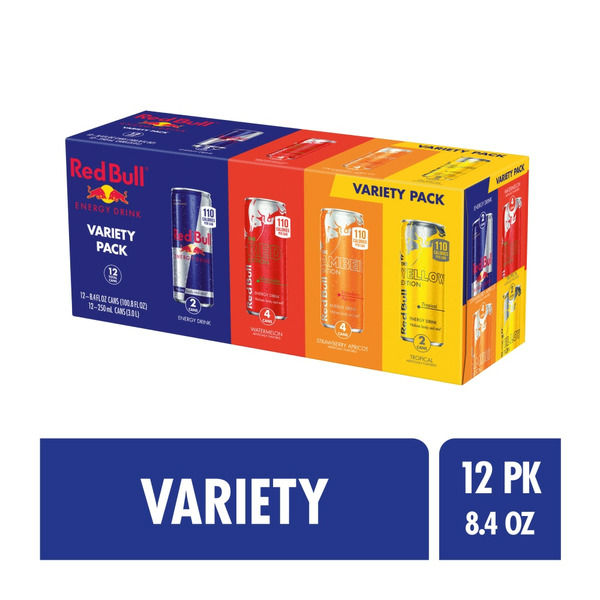 Kroger Red Bull Energy Drink Variety Pack, RedBull, Red Edition, Amber ...