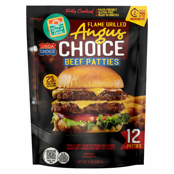 Don Lee Farms Angus Choice Beef Patties, 12-count, 48 oz Same-Day ...